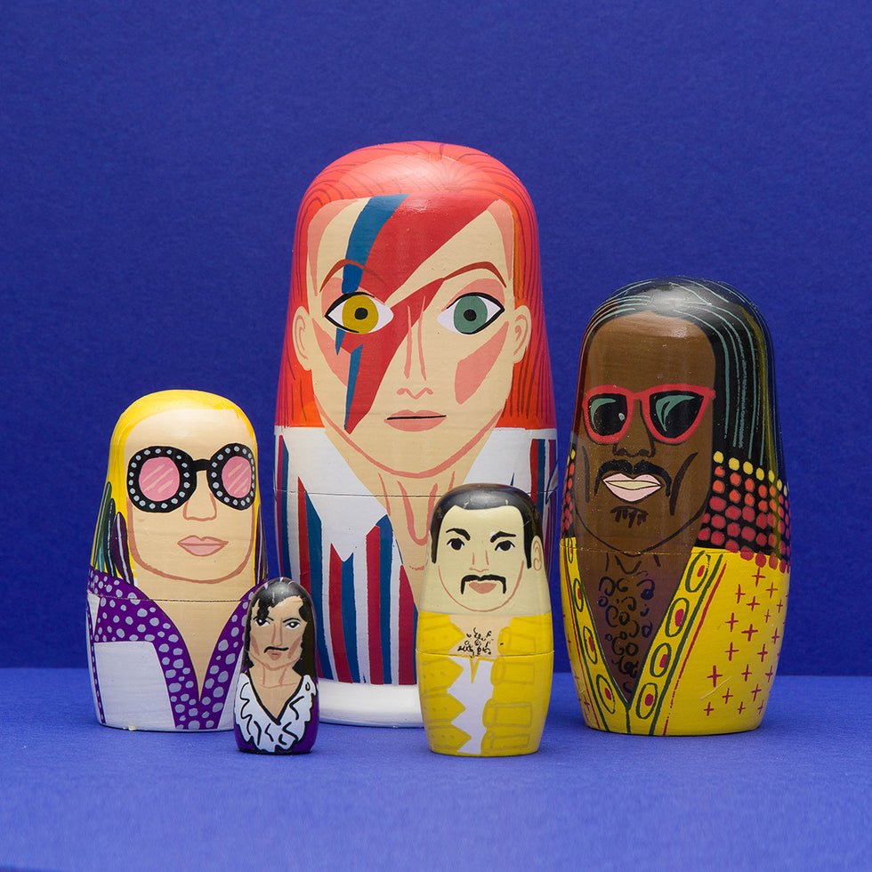 70s Men of Pop Russian Matryoshka Nesting Dolls | Larney & Babes ...